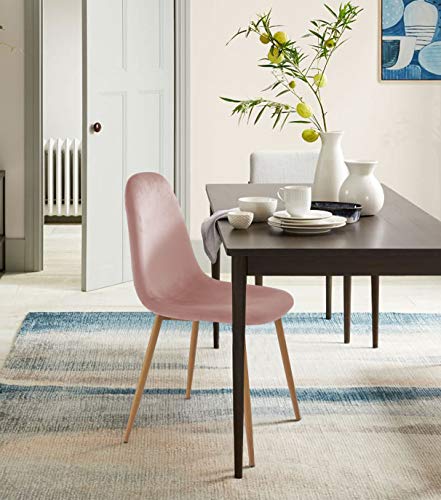 Urban Lifestyle Velvet Dining Chairs, Set of 2, Blush