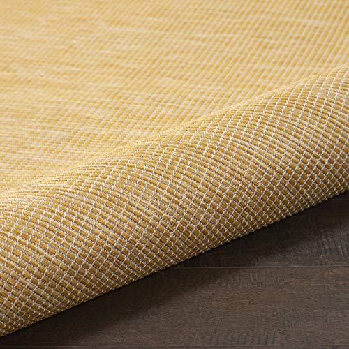 Nourison Positano Indoor-Outdoor Yellow 8' x 10' Area Rug, Easy Cleaning, Non Shedding, Bed Room, Living Room, Dining Room, Backyard, Deck, Patio (8x10)