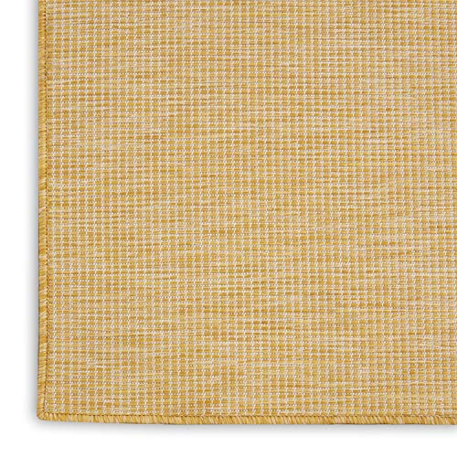 Nourison Positano Indoor-Outdoor Yellow 8' x 10' Area Rug, Easy Cleaning, Non Shedding, Bed Room, Living Room, Dining Room, Backyard, Deck, Patio (8x10)