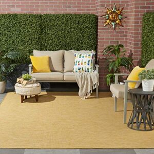 Nourison Positano Indoor-Outdoor Yellow 8' x 10' Area Rug, Easy Cleaning, Non Shedding, Bed Room, Living Room, Dining Room, Backyard, Deck, Patio (8x10)