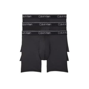 calvin klein men's micro stretch 3-pack boxer brief, 3 black, l