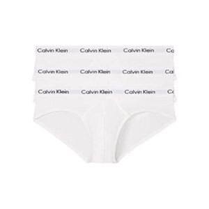 calvin klein men's cotton stretch 3-pack brief, 3 white, l