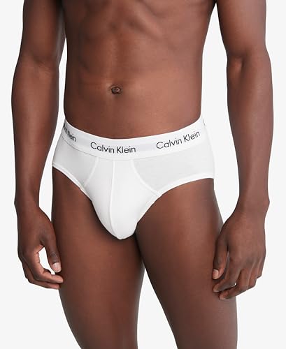 Calvin Klein Men's Cotton Stretch 3-Pack Brief, 3 White, L