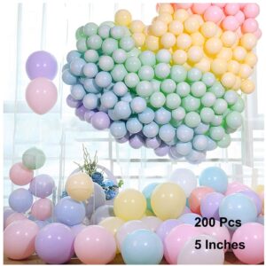 latex balloons macaron rainbow party balloons 5 inch pearlescent helium pastel candy balloons for birthday wedding engagement halloween christmas holiday party decorations random color 200 pack