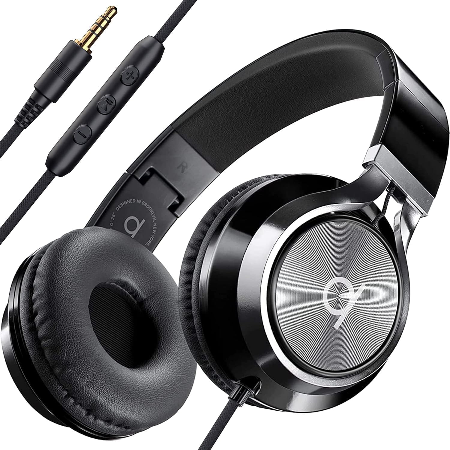 ARTIX CL750 On-Ear Headphones Wired with Mic — Noise Isolating Plug in Headphones, Computer Headphones with Microphone, Headphones for Laptop, Headphones Corded, Headphones with Cord (Aux Jack 3.5mm)