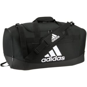 adidas unisex adult defender 4 medium duffel bag, black/white, one size