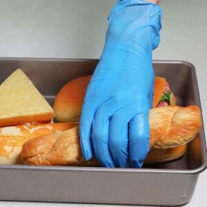 Coyacool Disposable Gloves Large, Nitrile and Vinyl Blend Material Gloves, Latex Free, 4 Mil,100 Pc. - Food Grade Gloves for Cleaning, Food Prep,Hair Dye,Tattoo, Blue