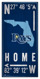 fan creations mlb tampa bay rays unisex tampa bay rays coordinate sign, team color, 6 x 12