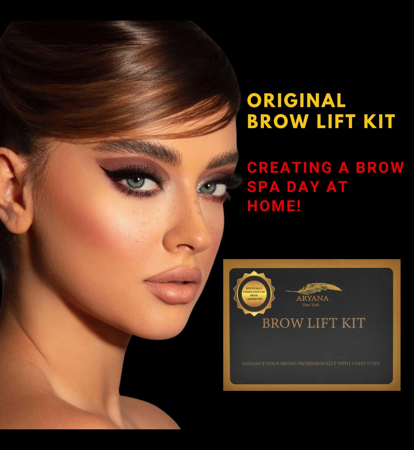 ARYANA NEW YORK Eyebrow Lamination Kit | At Home DIY Brow lamination | Instant Professional Lift For Fuller Eyebrows | Brow Brush And Micro Brushes Added