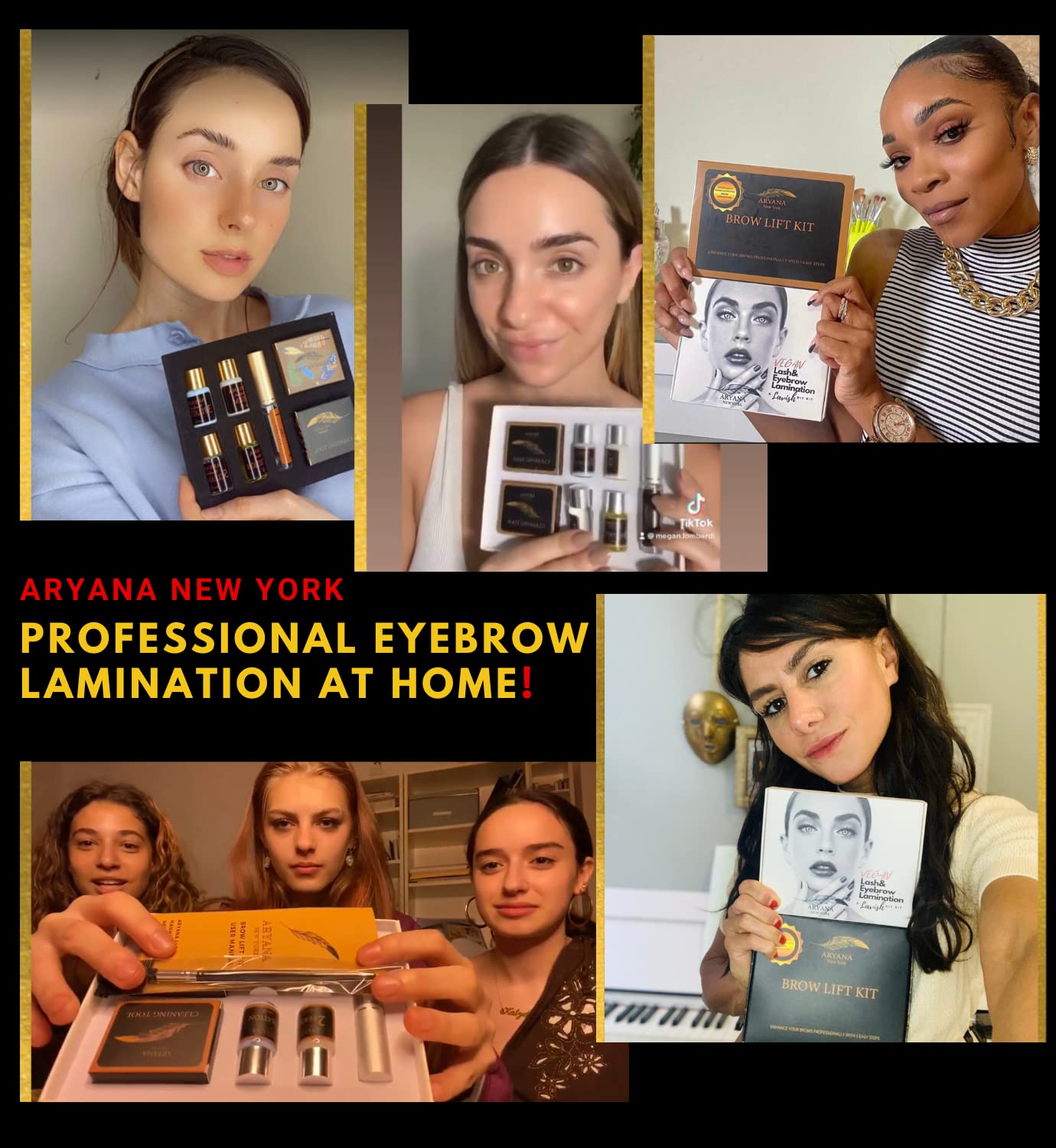 ARYANA NEW YORK Eyebrow Lamination Kit | At Home DIY Brow lamination | Instant Professional Lift For Fuller Eyebrows | Brow Brush And Micro Brushes Added