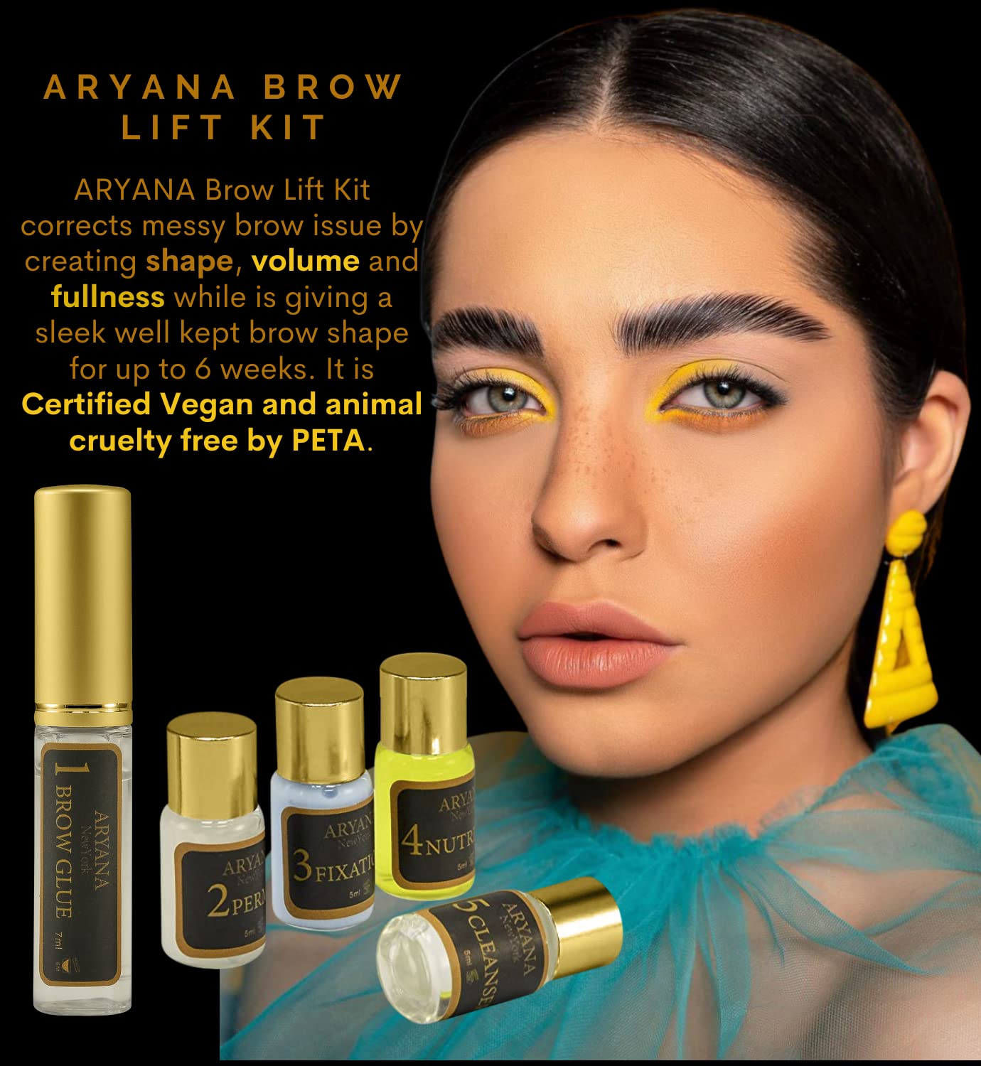 ARYANA NEW YORK Eyebrow Lamination Kit | At Home DIY Brow lamination | Instant Professional Lift For Fuller Eyebrows | Brow Brush And Micro Brushes Added