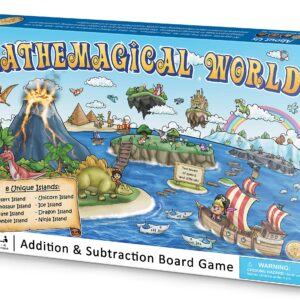 Mathemagical World - Addition & Subtraction Math Board Game for Kids, 2-4 players, Ages 5+ and Perfect for Homeschool, Kindergarten, Pre-k, and Gifted & Talented Prep