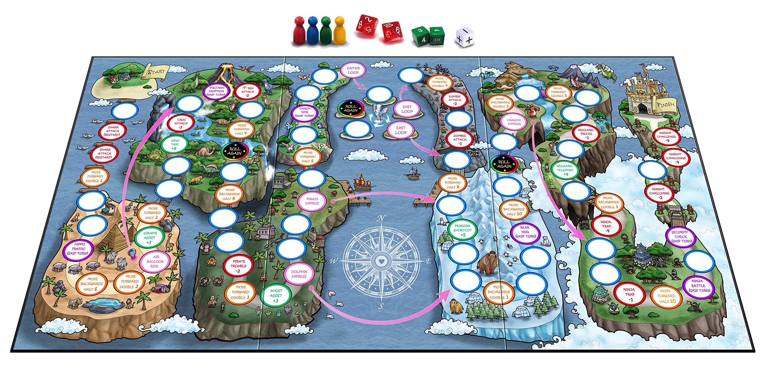 Mathemagical World - Addition & Subtraction Math Board Game for Kids, 2-4 players, Ages 5+ and Perfect for Homeschool, Kindergarten, Pre-k, and Gifted & Talented Prep