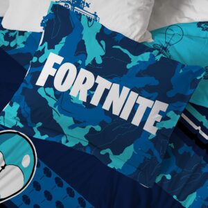 Jay Franco Fortnite Battle Bus 5 Piece Twin Bed Set - includes Reversible Comforter & Sheet Set Bedding - Super Soft Fade Resistant Microfiber (Official Fortnite Product)