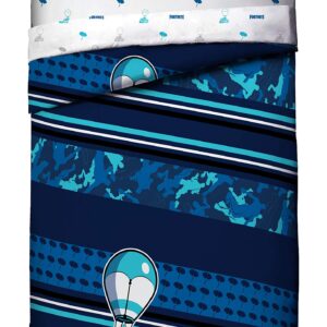 Jay Franco Fortnite Battle Bus 5 Piece Twin Bed Set - includes Reversible Comforter & Sheet Set Bedding - Super Soft Fade Resistant Microfiber (Official Fortnite Product)