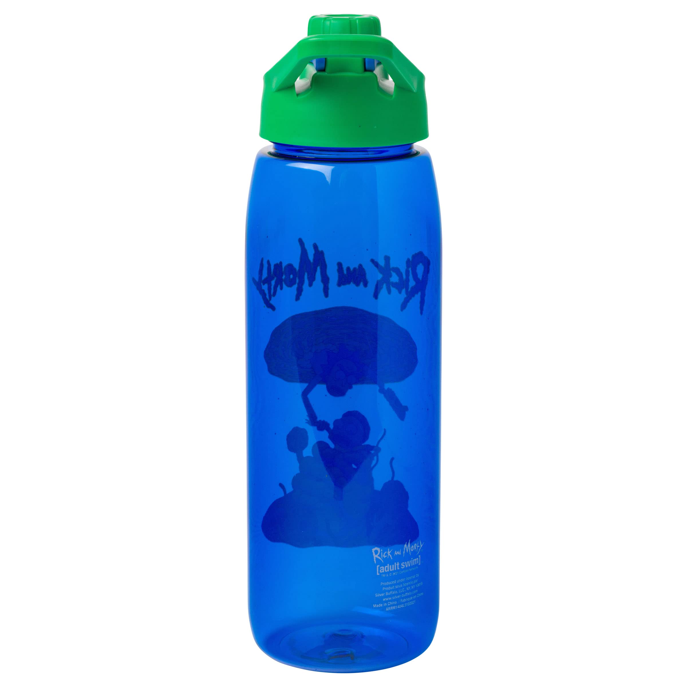 Silver Buffalo Rick and Morty Portal Grab, Tritan Water Bottle, Screw Top Lid, 28 Ounces