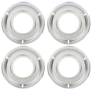 kitchen basics 101 made in the usa 5303131115, 540t014p01 and rgp 300 replacement round range gas stove drip pans for frigidaire and tappan, 4 pack