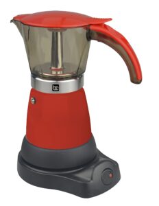 bene casa red portable electric espresso maker 3 or 6 cups/cafetera roja portable electrica espresso de 3 o 6 tasas