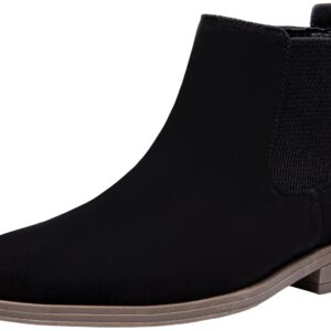 Jousen Men's Chelsea Boots Casual Suede Fall Ankle Boots Simple Style Boots for Men Size 10 (AMY658A Black 10)