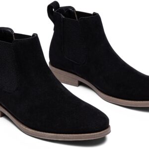 Jousen Men's Chelsea Boots Casual Suede Fall Ankle Boots Simple Style Boots for Men Size 10 (AMY658A Black 10)