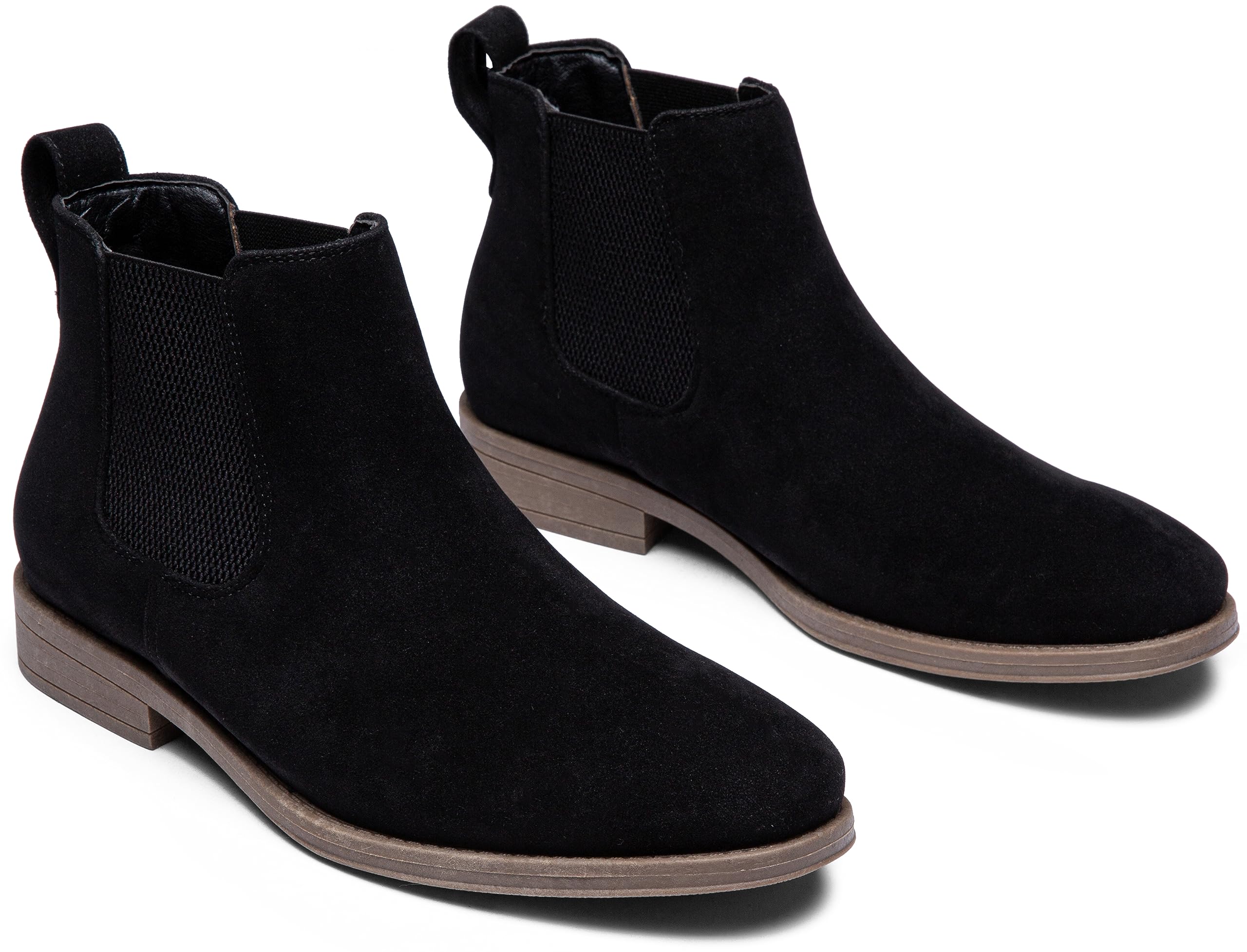 Jousen Men's Chelsea Boots Casual Suede Fall Ankle Boots Simple Style Boots for Men Size 10 (AMY658A Black 10)