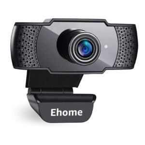 ehome webcam with microphone, 1080p usb 2.0 noise-cancelling web camera plug and play rotatable laptop web cam for desktop pc video calling online class conferencing streaming recording gaming