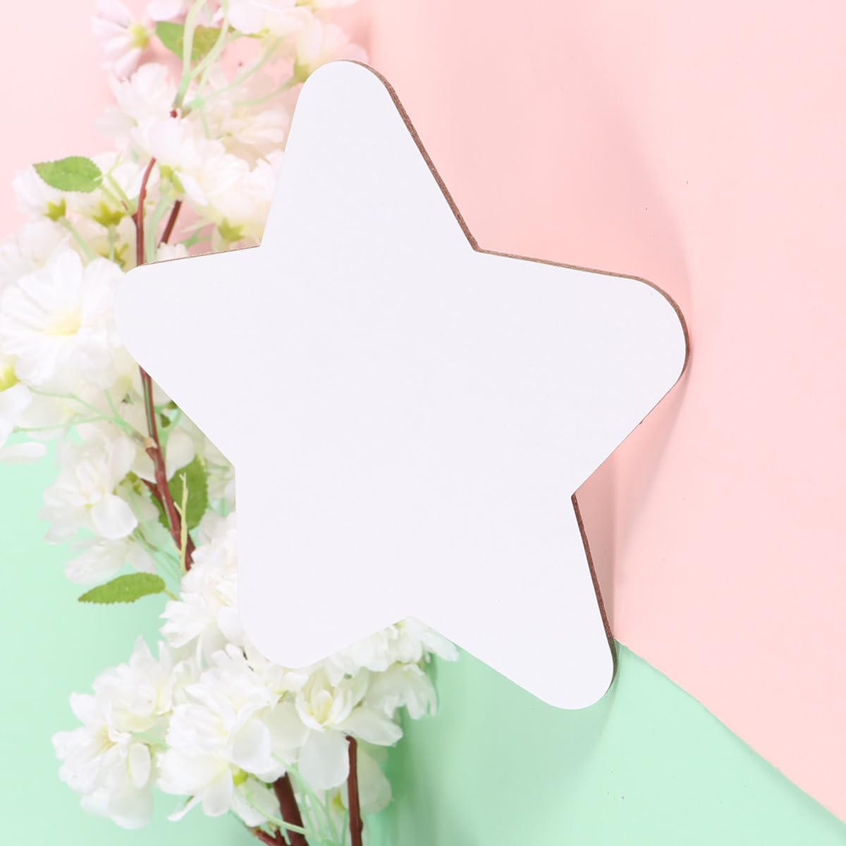 Exceart 5 Pcs Canvas Painting Board Round Edge Star Shape Blank Art Cotton Oil Paint Drawing Panel for Artist Hobby Painter Students Kids 15x15cm