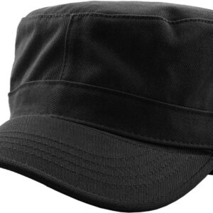 KBETHOS KBK-1464 BLK S (2) Army Cap Basic Everyday Military Style Unisex-Adult, Mens Hat, Black Daily Cadet