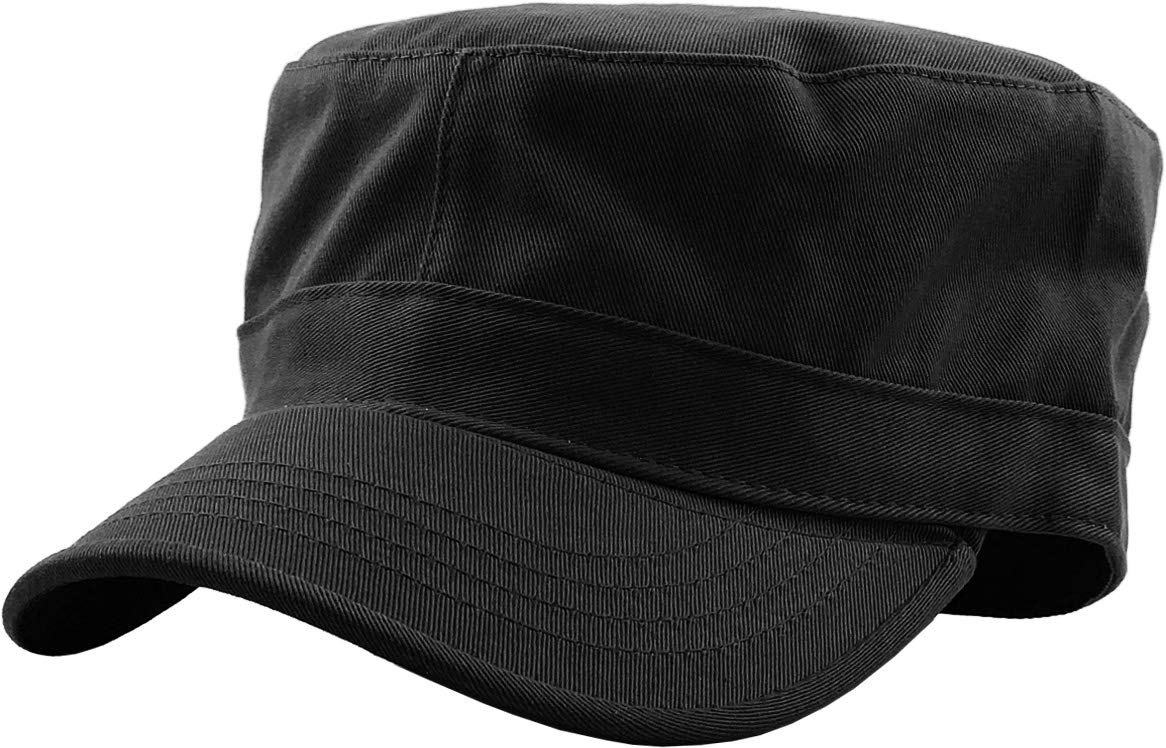 KBETHOS KBK-1464 BLK S (2) Army Cap Basic Everyday Military Style Unisex-Adult, Mens Hat, Black Daily Cadet