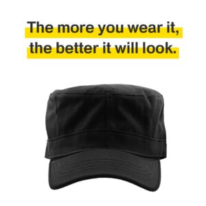 KBETHOS KBK-1464 BLK S (2) Army Cap Basic Everyday Military Style Unisex-Adult, Mens Hat, Black Daily Cadet