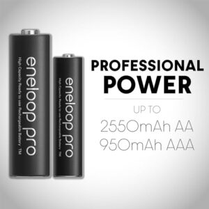 Panasonic K-KJ75KHC66A eneloop pro High Capacity Rechargeable Batteries Power Pack 6AA, 6AAA, Advanced Battery Charger with USB Charging Port and Plastic Storage Case