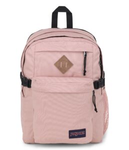 jansport main campus backpack - travel, or work bag w 15-inch laptop sleeve and dual water bottle pockets, misty rose