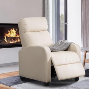 Topeakmart Recliner Chair for Living Room Recliner Sofa Reading Chair Single Sofa Home Theater Seating Modern Reclining Chair Easy Lounge with PU Leather Padded Seat Backrest