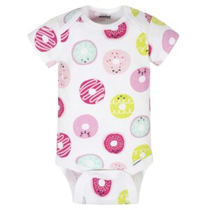 Onesies Brand Baby Girl's 8-Pack Short Sleeve Mix & Match Bodysuits, Pink Sweet Treats, 6-9 Months