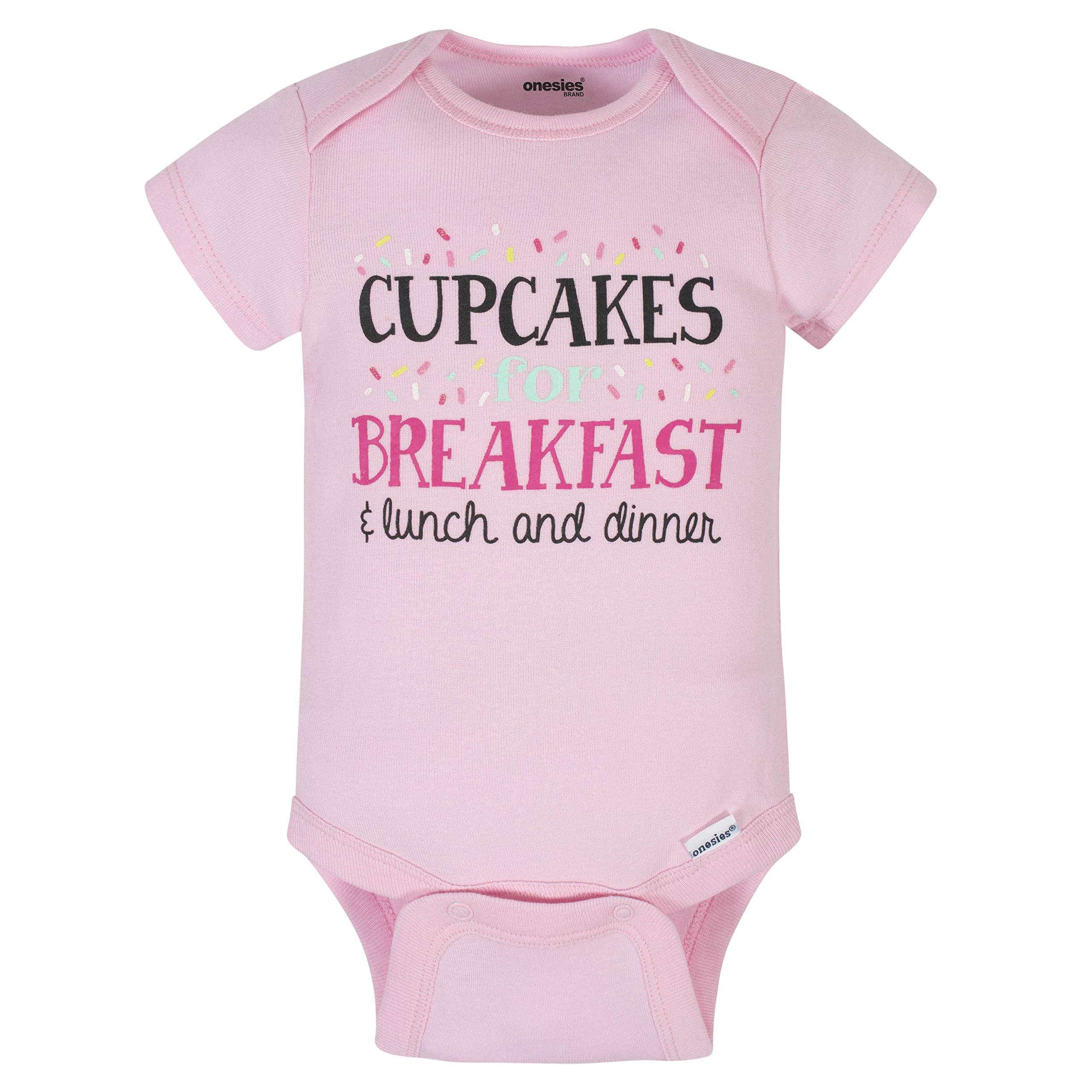 Onesies Brand Baby Girl's 8-Pack Short Sleeve Mix & Match Bodysuits, Pink Sweet Treats, 6-9 Months