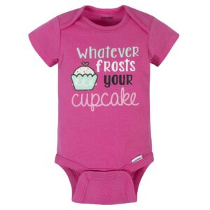 Onesies Brand Baby Girl's 8-Pack Short Sleeve Mix & Match Bodysuits, Pink Sweet Treats, 6-9 Months