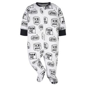 Onesies baby boys 4-pack 'N Plays Footies and Toddler Sleepers, Gold Hungry, 0-3 Months US