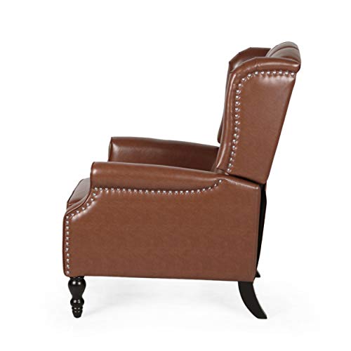 Christopher Knight Home Randy Contemporary Tufted Recliner, Cognac Brown, Dark Brown 62D x 28.5W x 29H Inch