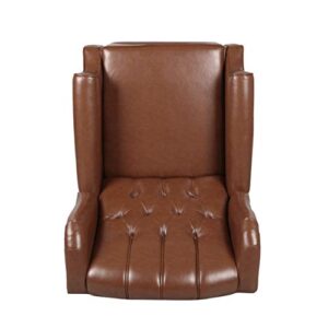 Christopher Knight Home Randy Contemporary Tufted Recliner, Cognac Brown, Dark Brown 62D x 28.5W x 29H Inch