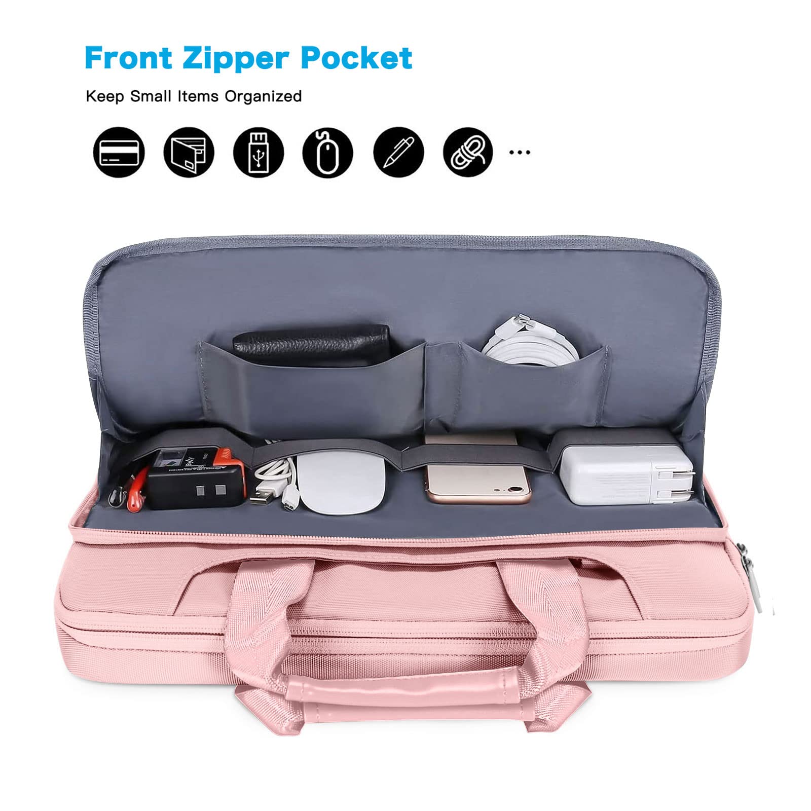 MOSISO 360 Protective Laptop Shoulder Bag Compatible with MacBook Air 15 inch M2 A2941 2023/Pro 16 inch M3 M2 M1 2023-2019, 15-15.6 inch Notebook,Matching Color Sleeve with Belt, Pink