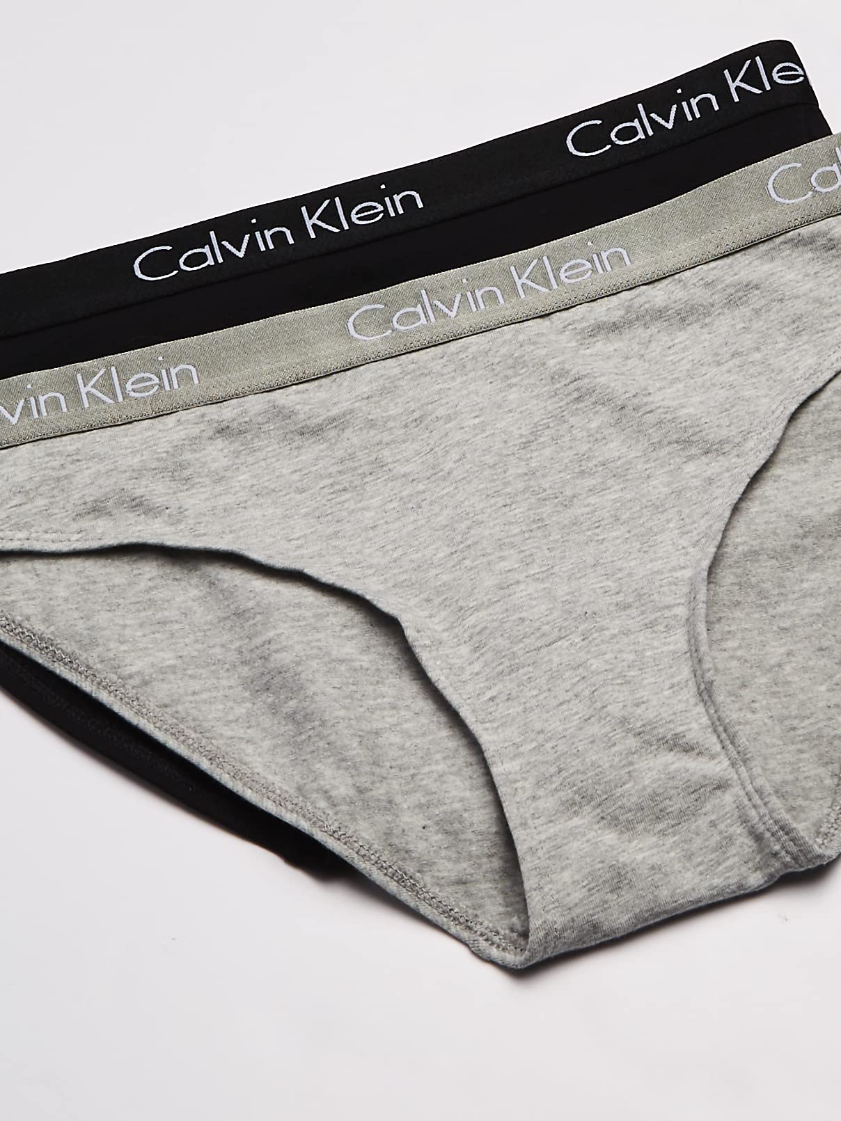 Calvin Klein Women's Motive Cotton Multipack Bikini Panty, Black/Gray Heather, X-Large