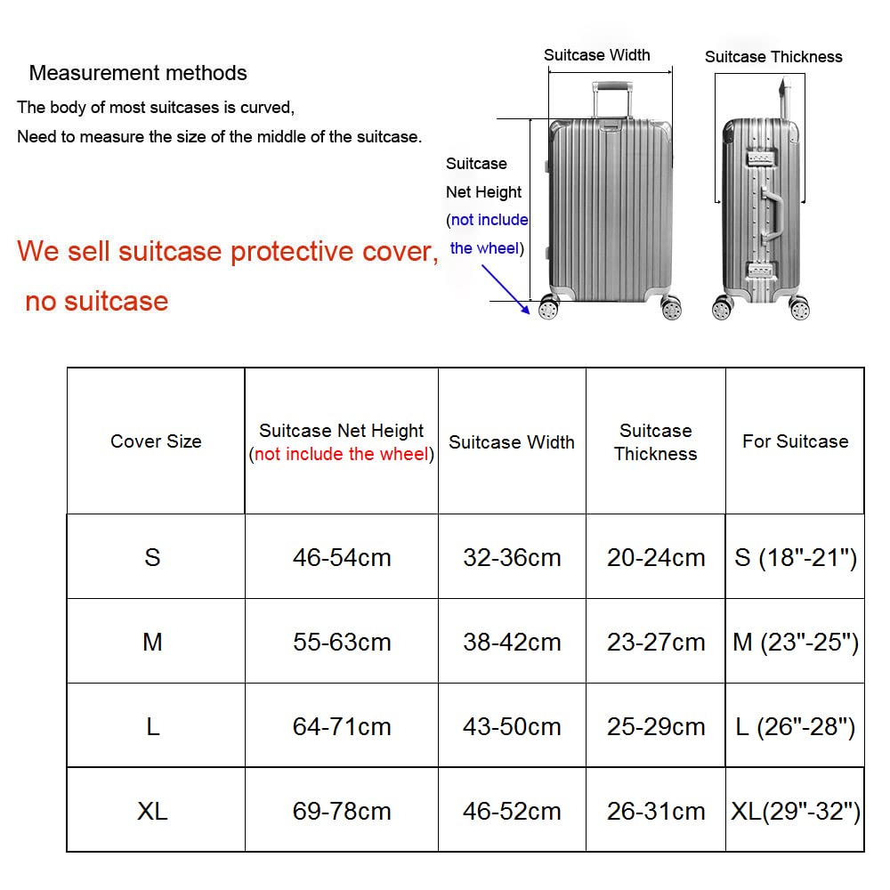 Tripnuo Elastic Travel Luggage Cover Travel Suitcase Protective Cover for Trunk Case Apply to 19''-32'' Suitcase Cover (T2089, XL)