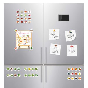 MORCART Grocery List Magnets - 96 PCS Shopping List Kitchen Food Series Refrigerator Magnets for Fruits, Breakfast, Vegetables, Seafood, Salad, and Meats - Toddlers Learning and Family Organization