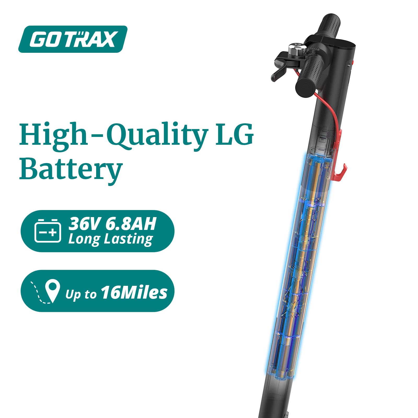 Gotrax XR Ultra Electric Scooter, 8.5" Solid Tire, Max 16 Mile and 15.5 Mph 300W Motor, LG Battery and Foldable Commuting Escooter for Adult Black