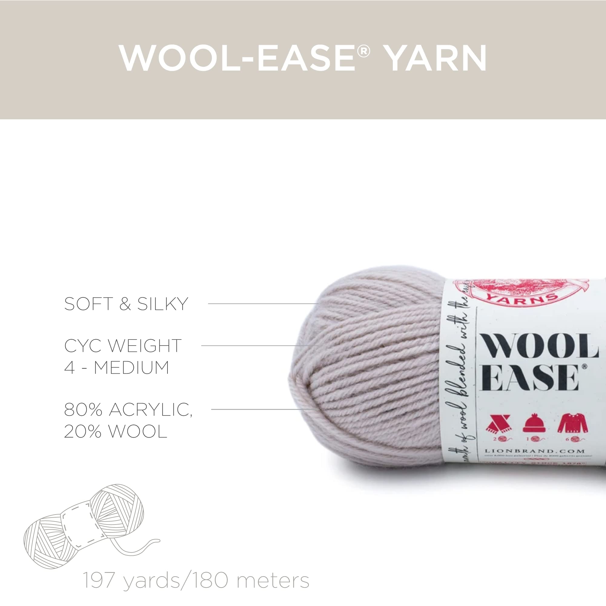 (3 Pack) Lion Brand Yarn Wool-Ease Yarn, Forest Green Heather