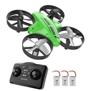 atoyx mini drone easy to fly drone for kids & beginners, indoor outdoor nano rc helicopter quadcopter with auto hovering, headless mode, remote control, children's day gift for boys girls -green