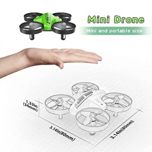 ATOYX Mini Drone Easy to Fly Drone for Kids & Beginners, Indoor Outdoor Nano RC Helicopter Quadcopter with Auto Hovering, Headless Mode, Remote Control, Children's Day Gift for Boys Girls -Green