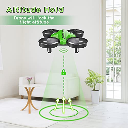 ATOYX Mini Drone Easy to Fly Drone for Kids & Beginners, Indoor Outdoor Nano RC Helicopter Quadcopter with Auto Hovering, Headless Mode, Remote Control, Children's Day Gift for Boys Girls -Green