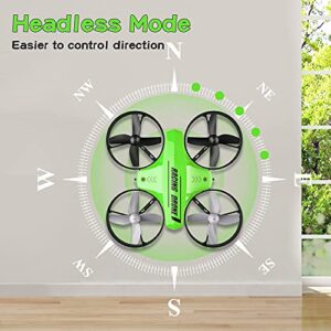 ATOYX Mini Drone Easy to Fly Drone for Kids & Beginners, Indoor Outdoor Nano RC Helicopter Quadcopter with Auto Hovering, Headless Mode, Remote Control, Children's Day Gift for Boys Girls -Green