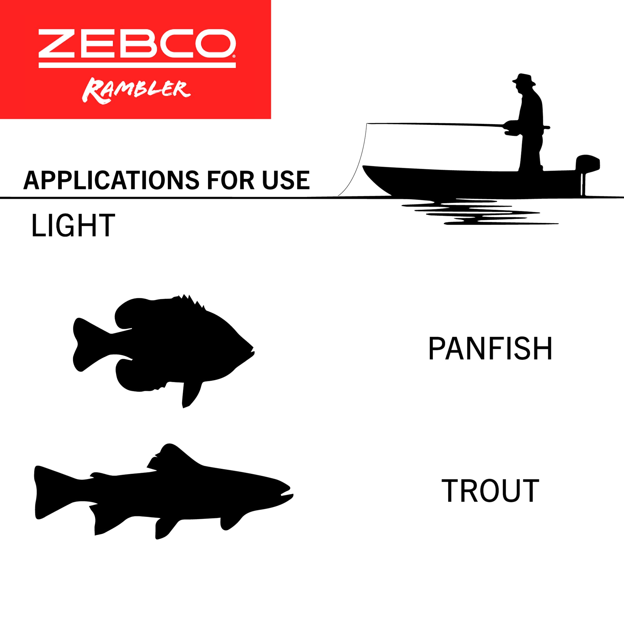 Zebco Kids Rambler Spincast Reel and Fishing Rod Combo, 5-Foot 3-Inch 2-Piece Fishing Pole, Size 30 Reel, Changeable Right- or Left-Hand Retrieve, Pre-Spooled with 8-Pound Zebco Cajun Line